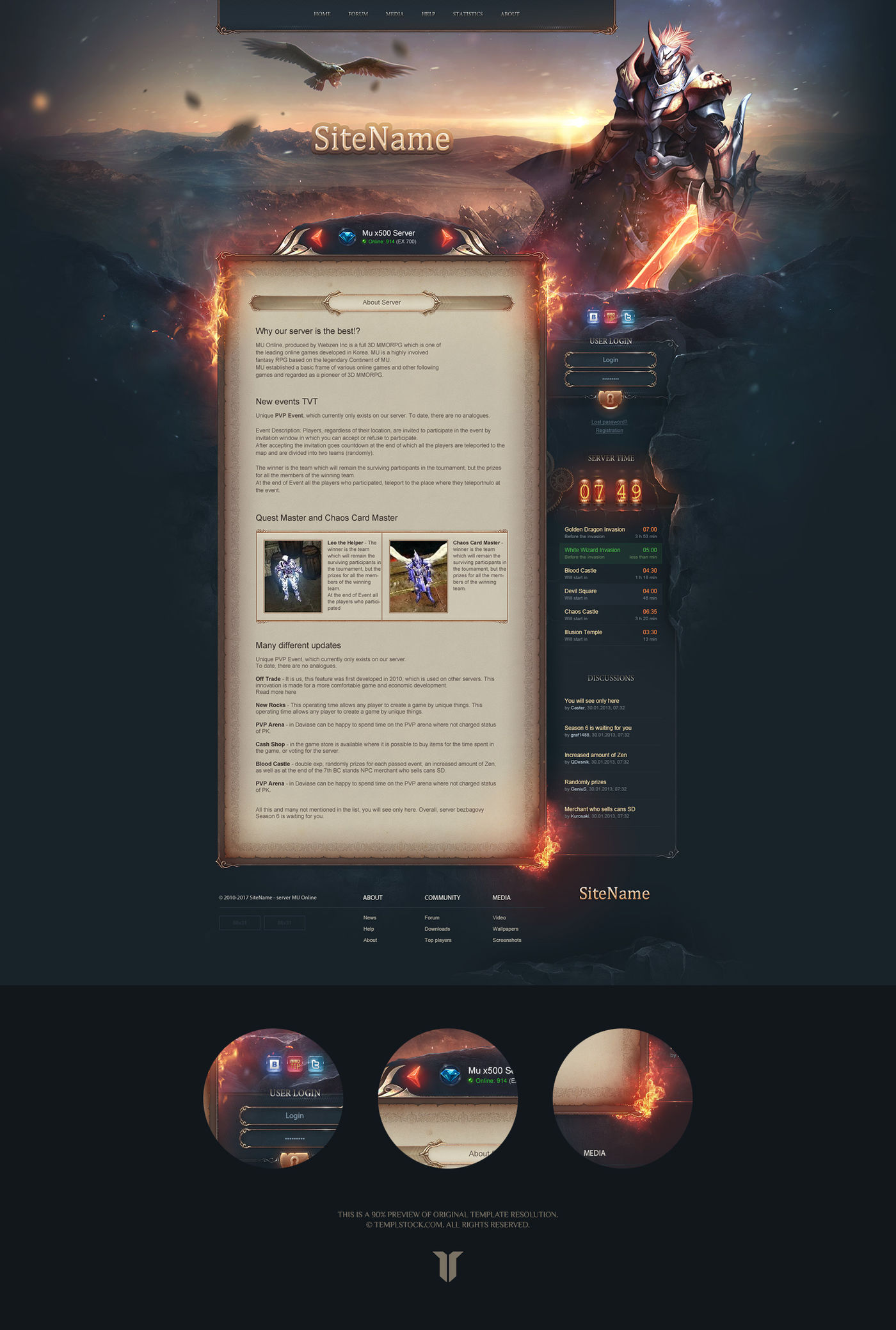 Mu Online Desert Knight Game Website Template