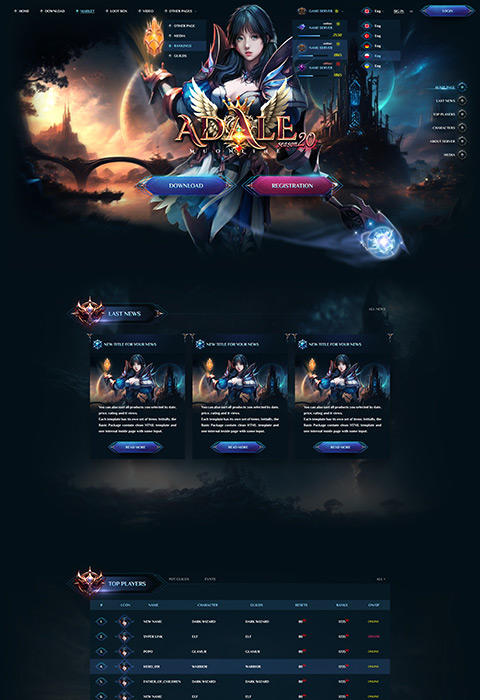 Game Website Templates, Gaming Themes, HTML5 Templates, PSD Layouts