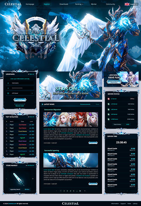 Game Website Templates, Gaming Themes, HTML5 Templates, PSD Layouts