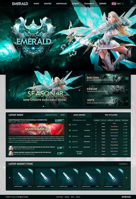 Game Website Templates, Gaming Themes, HTML5 Templates, PSD Layouts