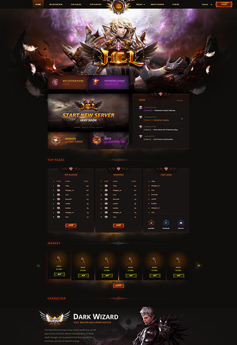 Game Website Templates, Gaming Themes, HTML5 Templates, PSD Layouts
