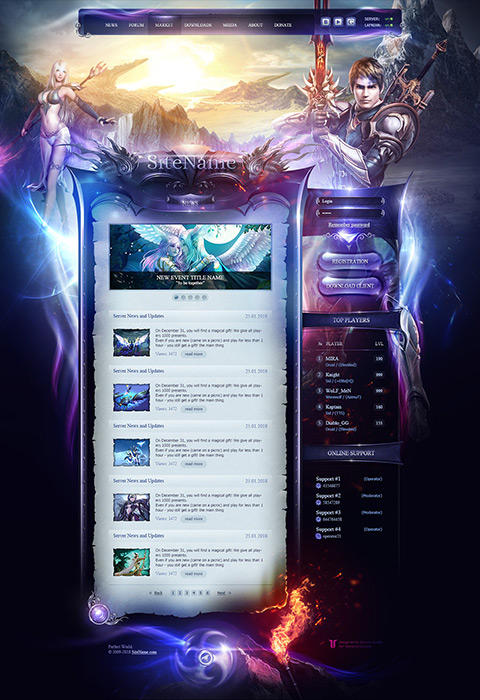 Game Website Templates, Gaming Themes, HTML5 Templates, PSD Layouts